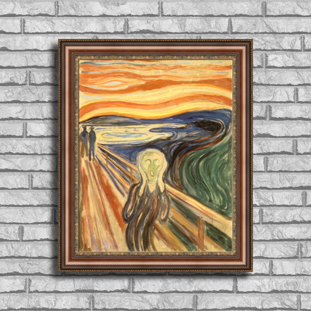 Edvard Munch "the Scream" Framed Canvas Giclee Print (MD393-03 Brown ...