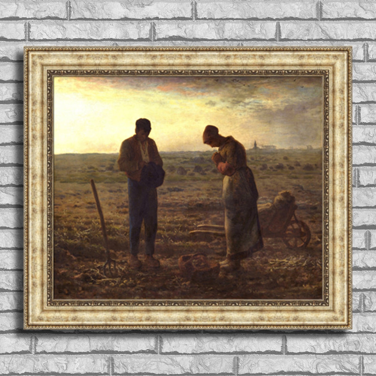 Jean-francois Millet the Angelus Framed Canvas | Etsy