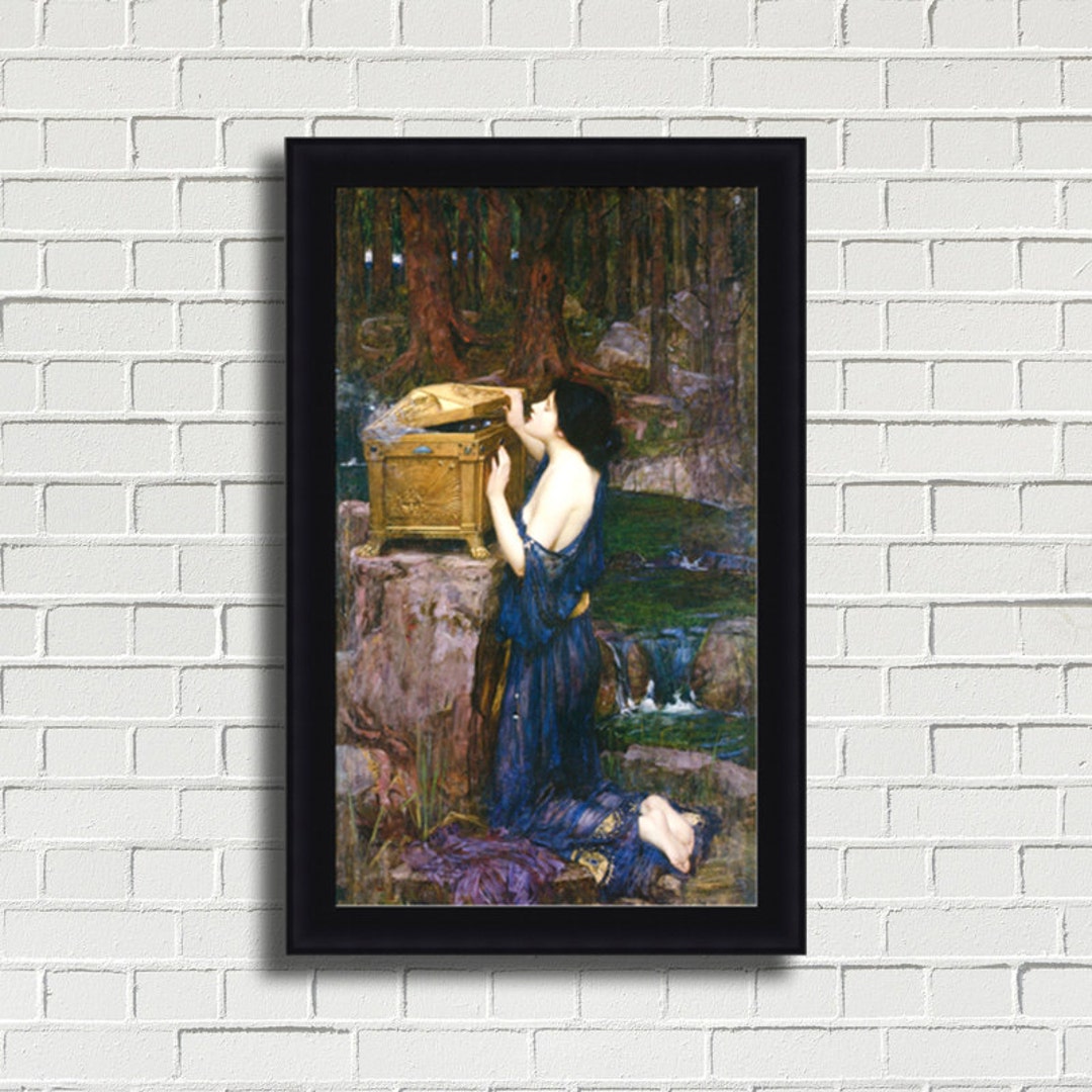 John William Waterhouse "pandora" Framed Canvas Giclee Print (MD370-70 ...