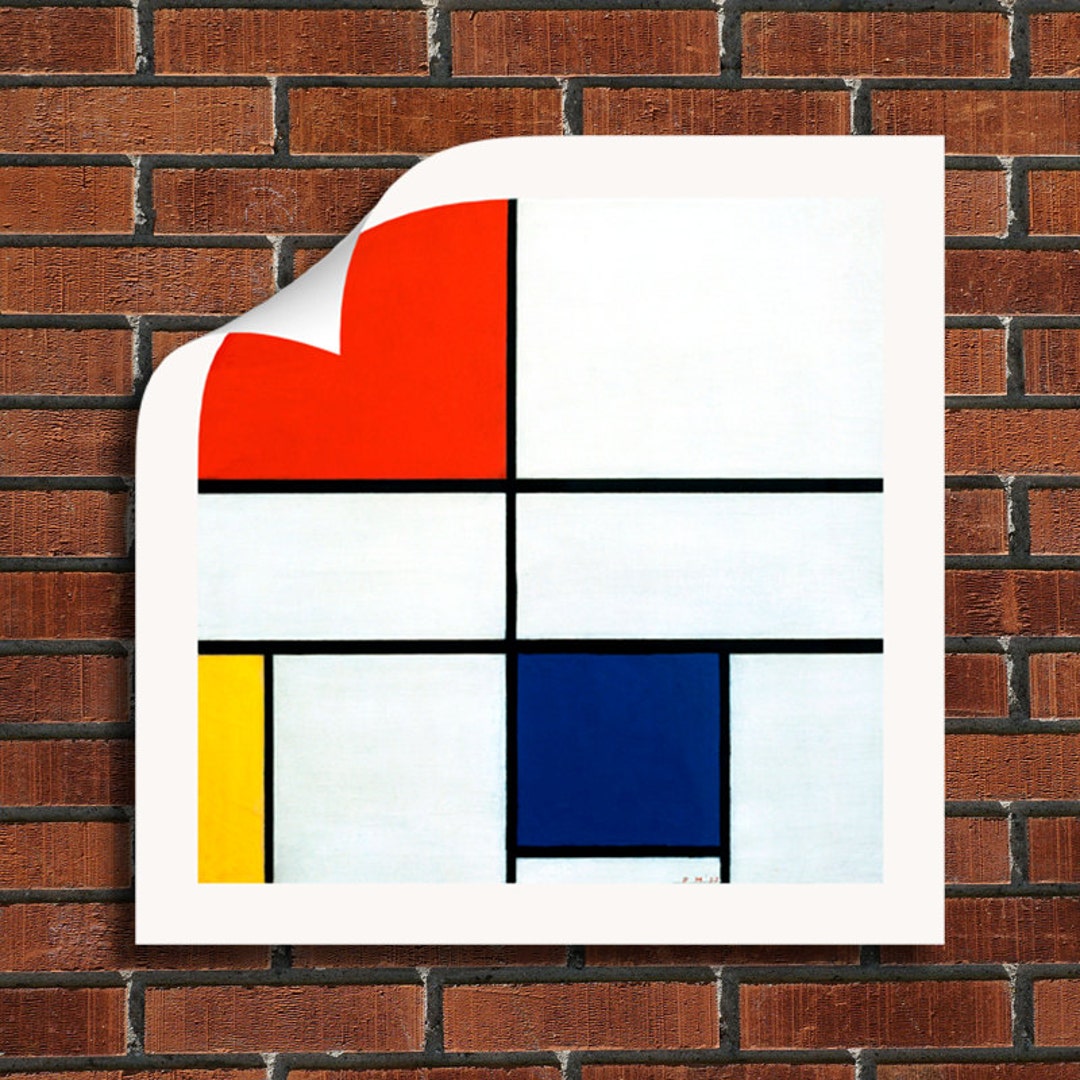 Mondrian Composition C Canvas Print: Abstract Neoplasticism Art - Etsy