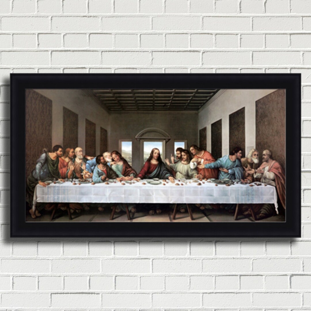 Leonardo Da Vinci "the Last Supper" Framed Canvas Giclee Print (MD370 ...