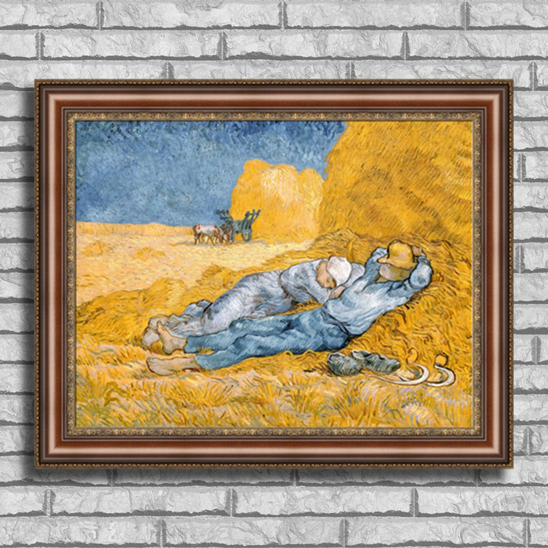 Vincent Van Gogh "noon-rest From Work (after Millet)" Framed Canvas ...