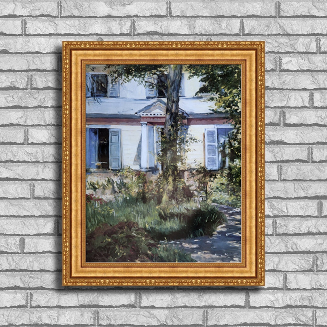 Edouard Manet "villa at Rueil" Framed Giclee Canvas Art Print - Gold ...