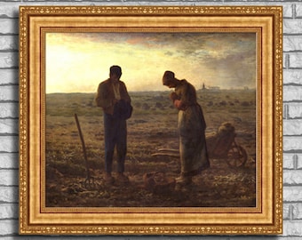 The Angelus Two Peasants Bowing in a Field Over a Basket of - Etsy
