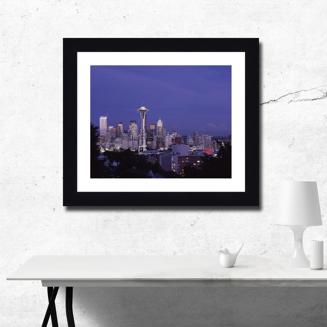 Seattle Washington Space Needle Skyline Skyscraper Cityscape Panoramic ...