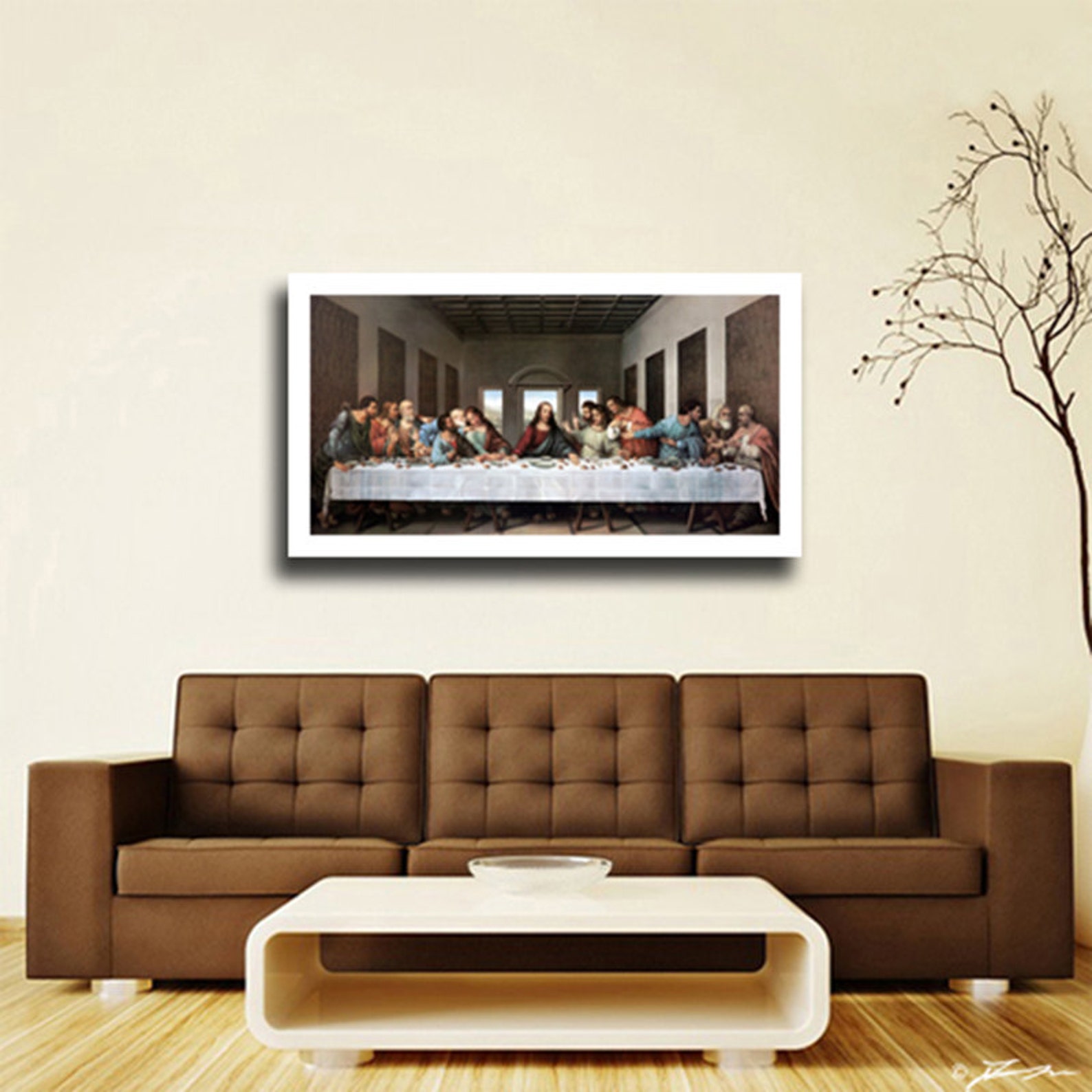 Leonardo Da Vinci "the Last Supper" Framed Canvas Giclee Print (rolled ...