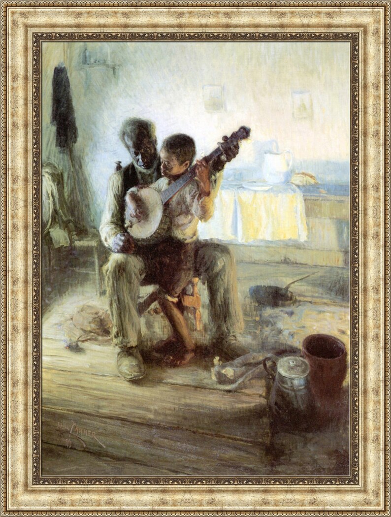 Henry Ossawa Tanner "the Banjo Lesson" Framed Giclee Canvas Art Print ...