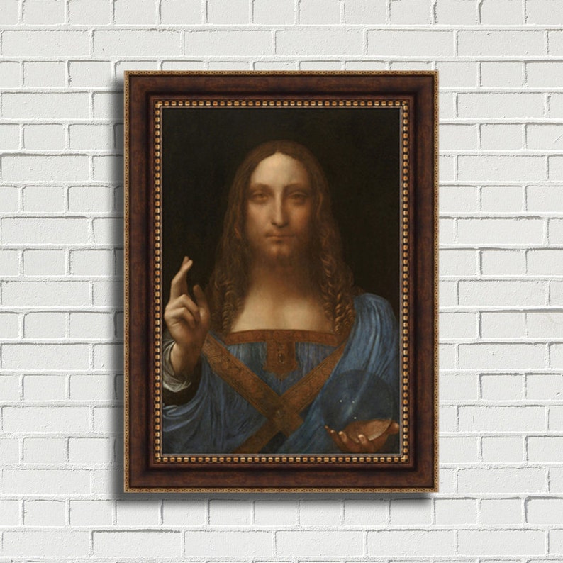 Leonardo Da Vinci salvator Mundi Framed Canvas - Etsy