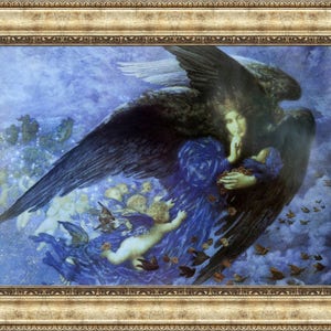 Edward Robert Hughes "night With Her Train of Stars" Framed Canvas ...