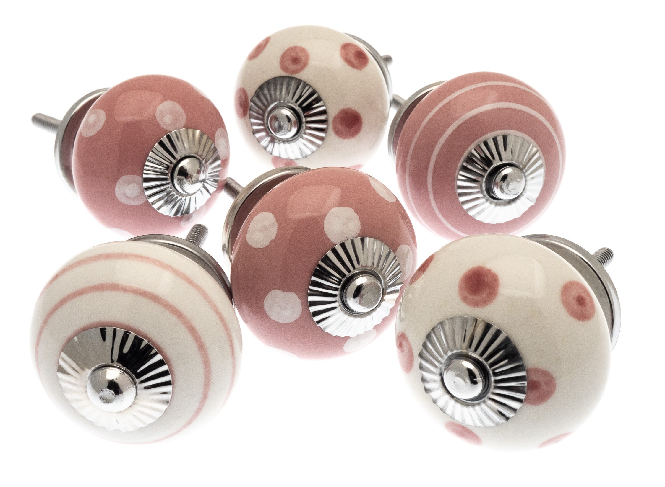 Ceramic Cupboard Door Knobs in Pale Dusty Pink and White - Etsy UK