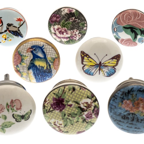 Ceramic Door Knobs Vintage Style Glass and Hand Painted - Etsy UK