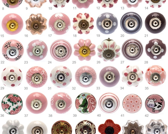 Set of 12, Shabby Pink Rose Knobs, Vintage Rose Knobs, Cottage Knobs, Drawer Knobs, Dresser ...