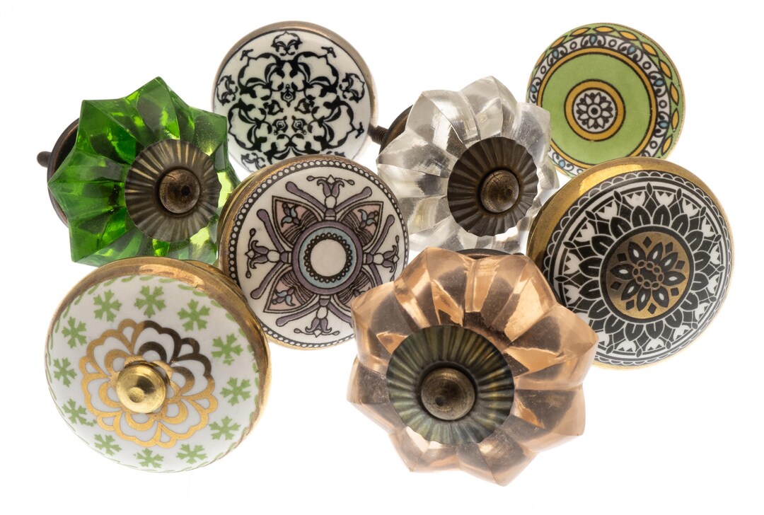 Ceramic Door Knobs Vintage Style Glass and Hand Painted Vintage Designs ...