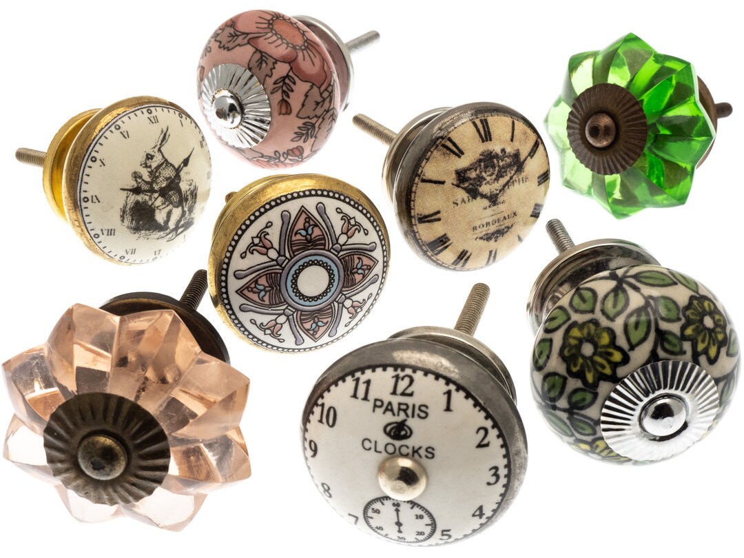 Ceramic Door Knobs Vintage Style Glass and Hand Painted - Etsy