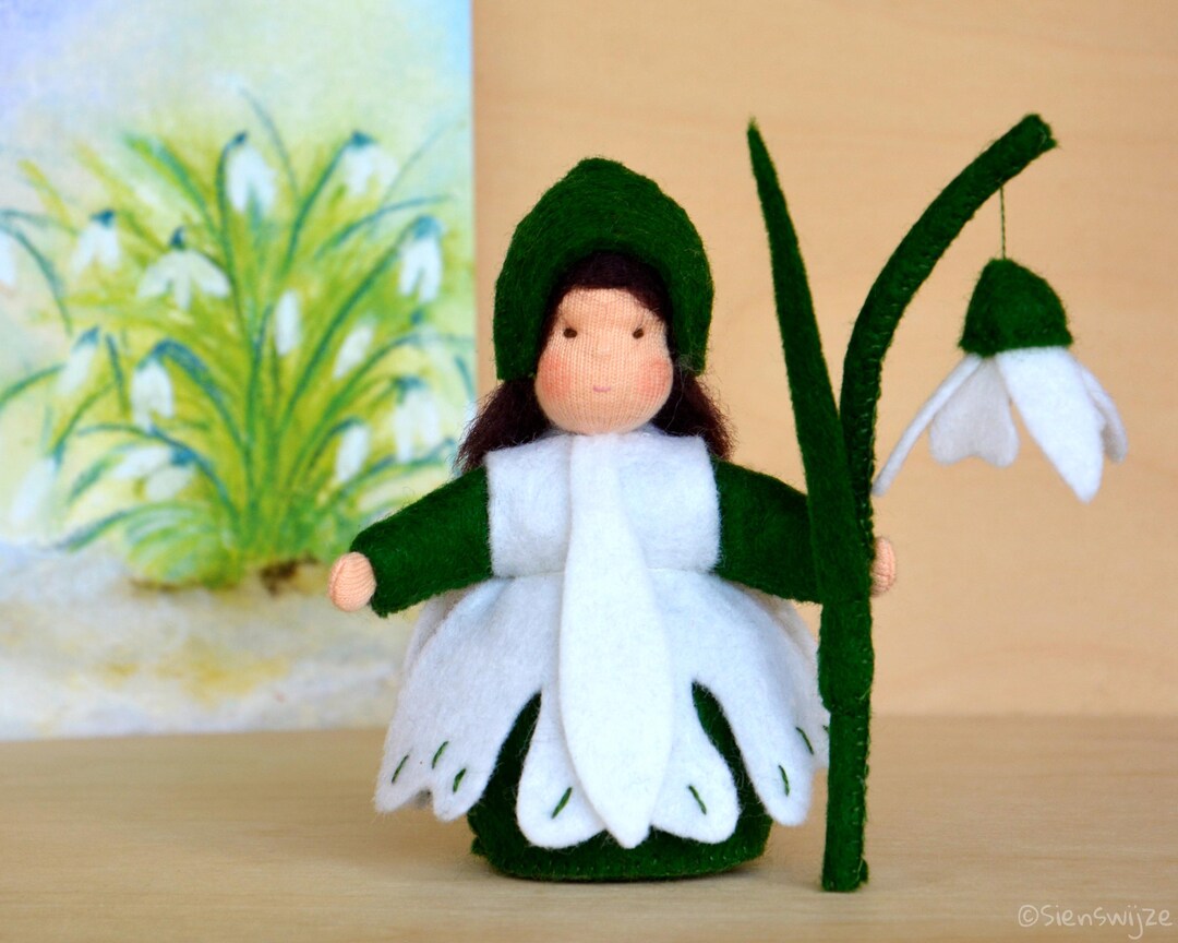 Flower Child Snowdrop Wool Felt. Waldorf Inspired Doll for on the ...