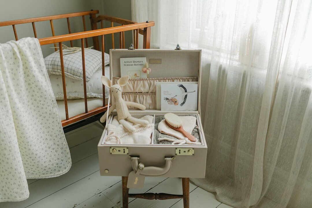 Oat Vegan Leather Classic Keepsake Box | Personalised | Nursery Memory ...