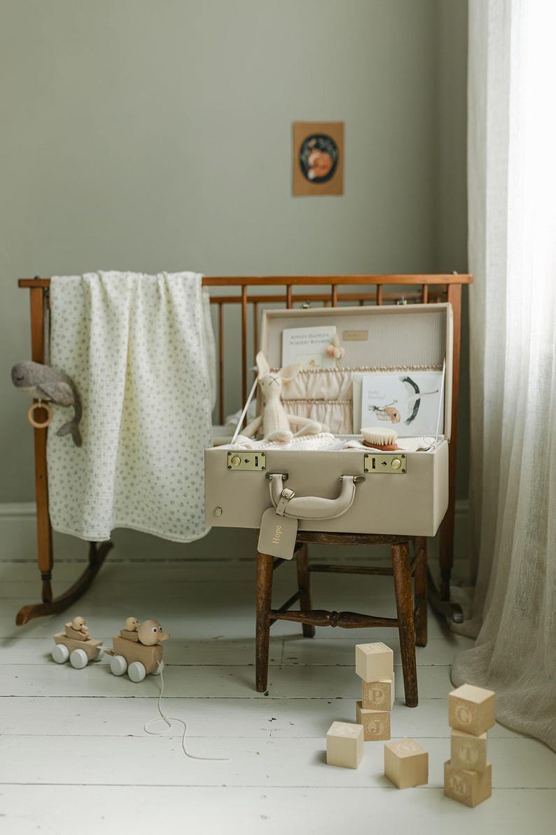 Oat Vegan Leather Classic Keepsake Box | Personalised | Nursery Memory ...