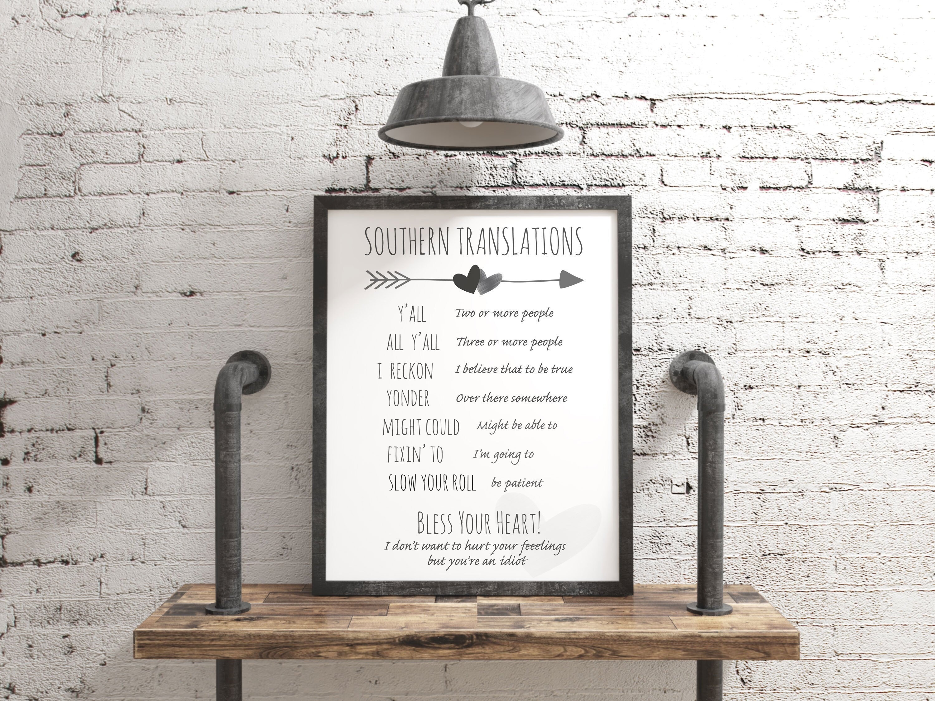 Farmhouse Decor Fun funny Southern Translations Print Instant Downlaod ...