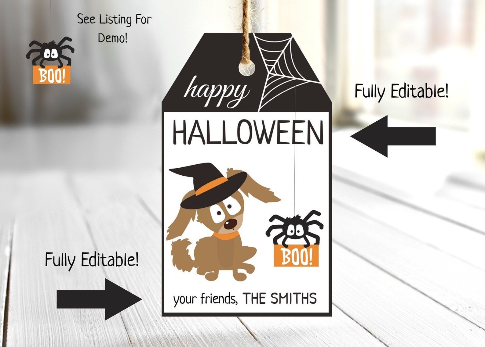 10 Halloween Tags Personalized Printable Tags Party Goodie Bag Trick or ...