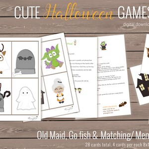 Halloween Memory Matching Old Maid Go Fish Party Games - Etsy