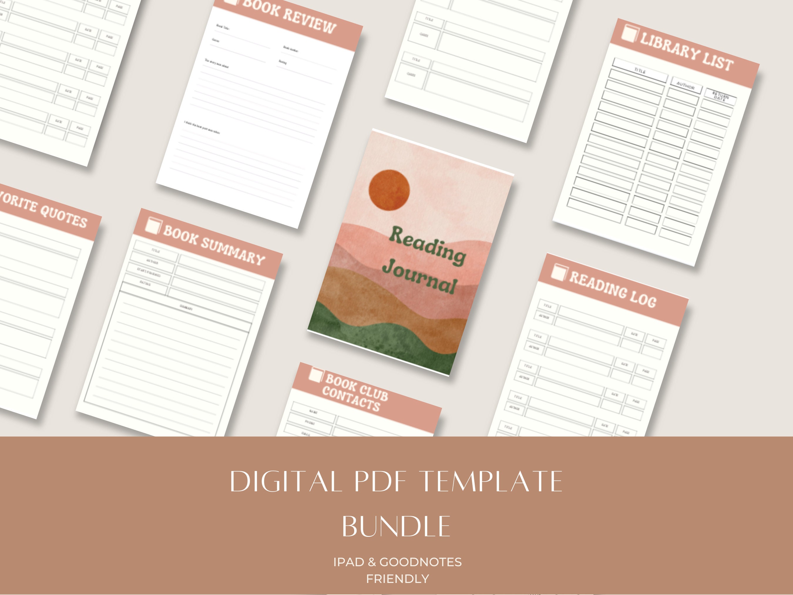 Digital Reading Book Journal and Planner for Book Lovers - Etsy