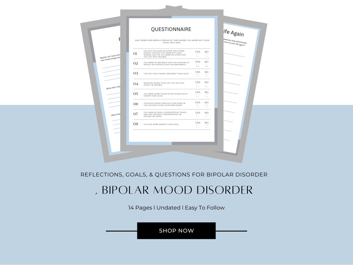 Digital and Printable Bipolar Mood Disorder Therapy Journal - Etsy
