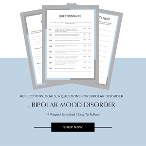 Digital and Printable Bipolar Mood Disorder Therapy Journal - Etsy