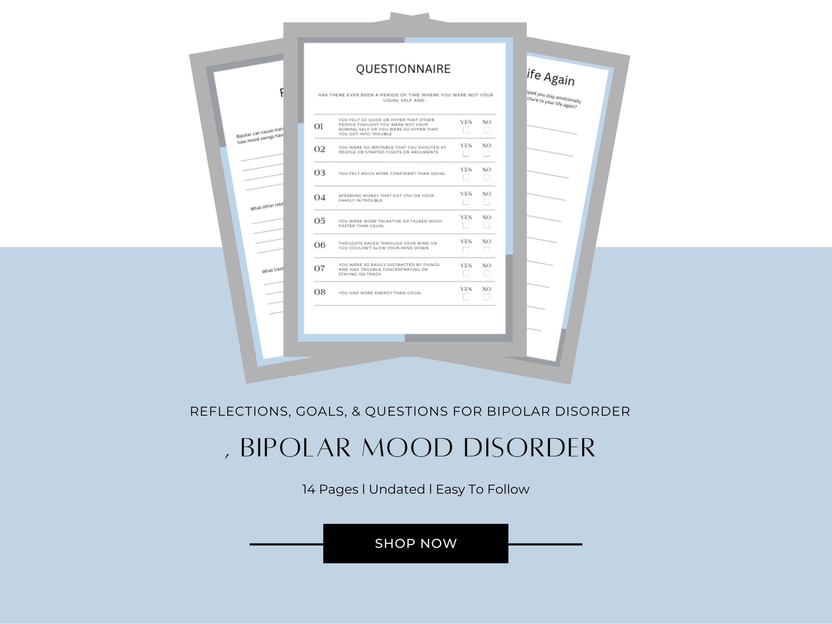 Digital and Printable Bipolar Mood Disorder Therapy Journal - Etsy