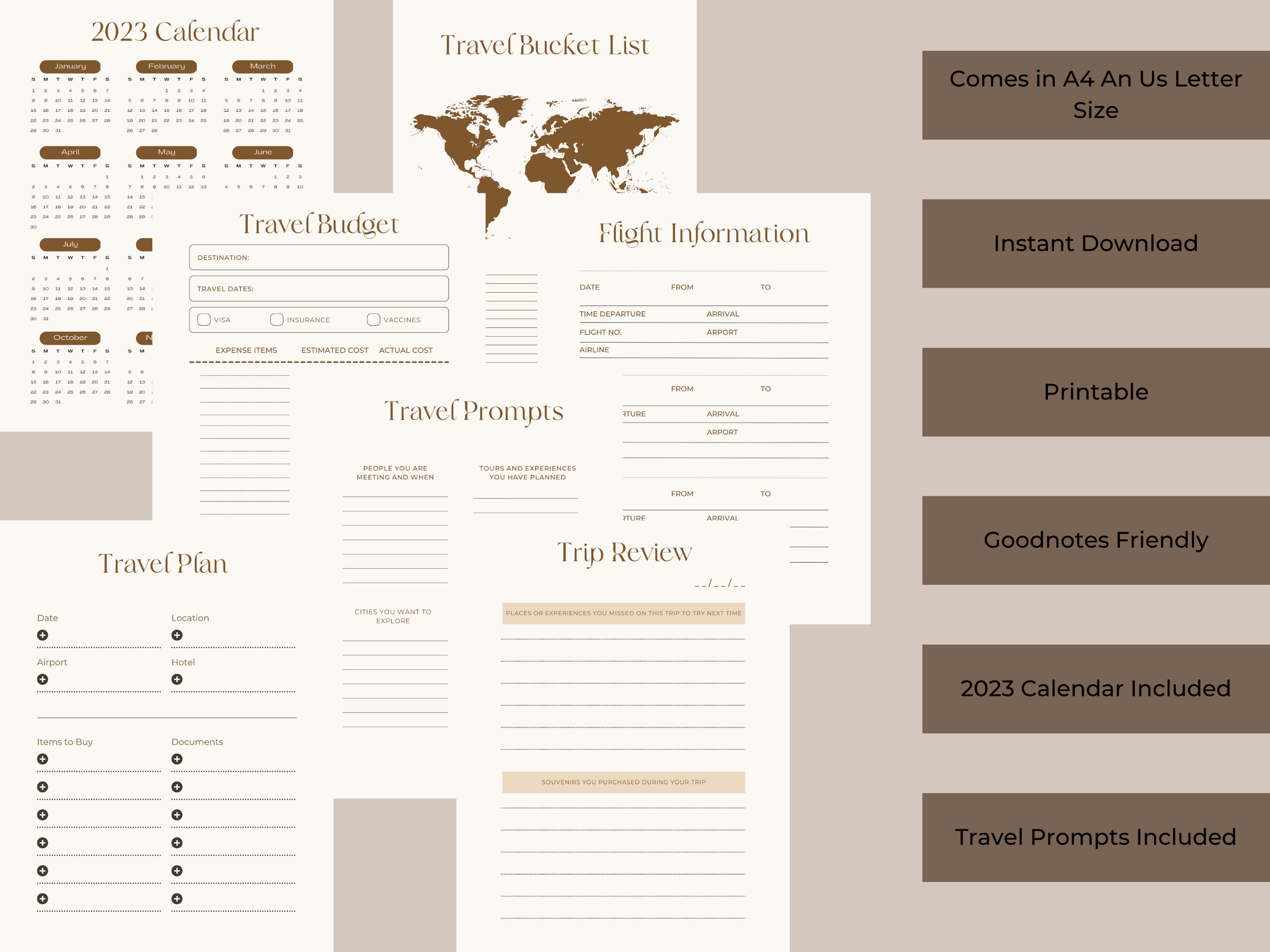 Digital and Printable Travel Planner - Etsy