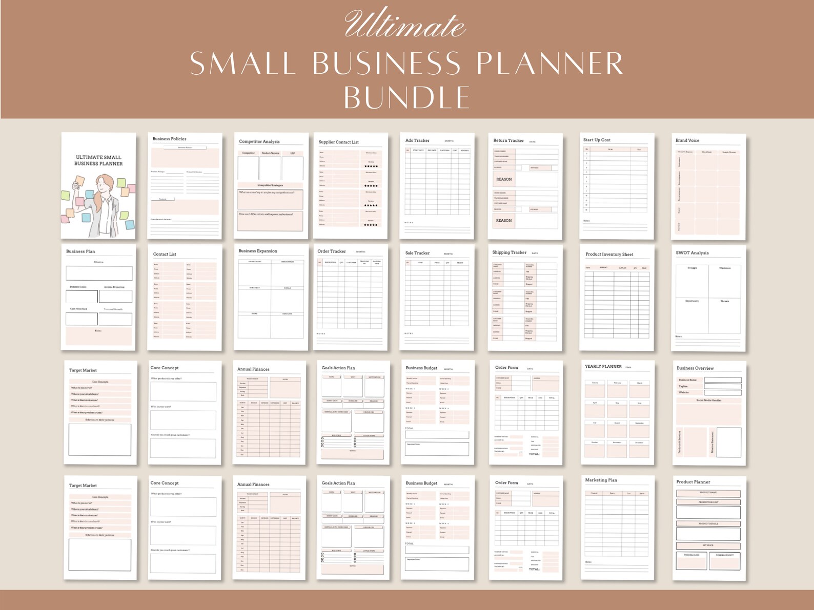 Digital and Printable Business Planner for Entrepreneurs, Small ...