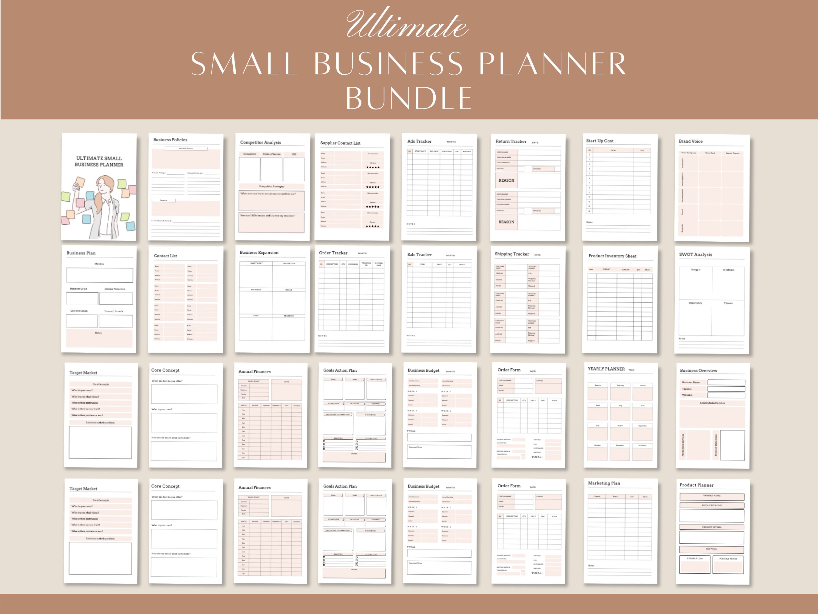 Digital and Printable Business Planner for Entrepreneurs, Small ...