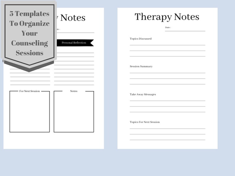 Digital Therapy Session Notes Templates - Etsy