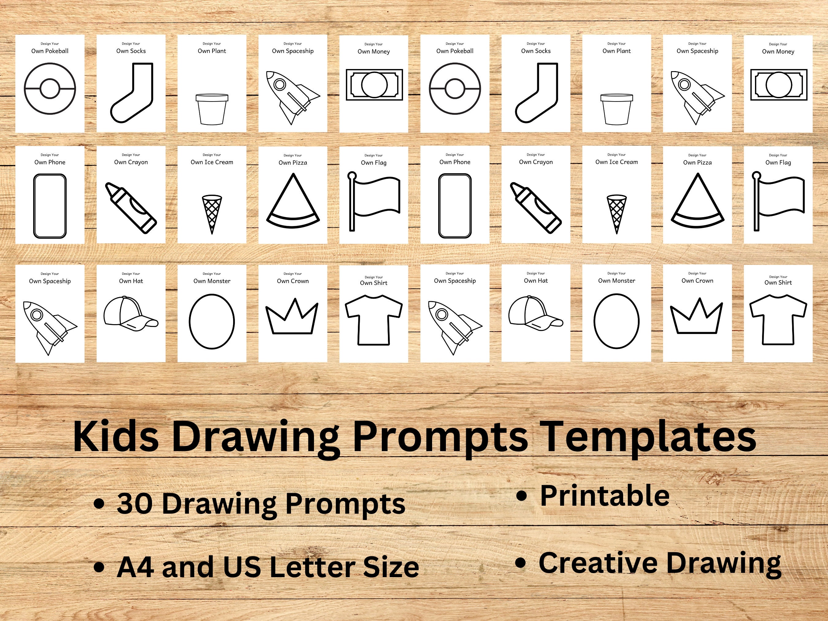 Creative Kids Drawing Prompts Templates - Etsy