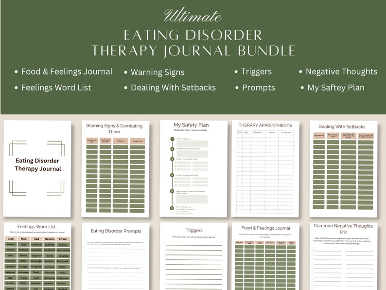 Digital Therapy Journal for Anorexia, Bulimia,and Binge-eating Disorder ...