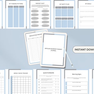 Digital and Printable Bipolar Mood Disorder Therapy Journal - Etsy