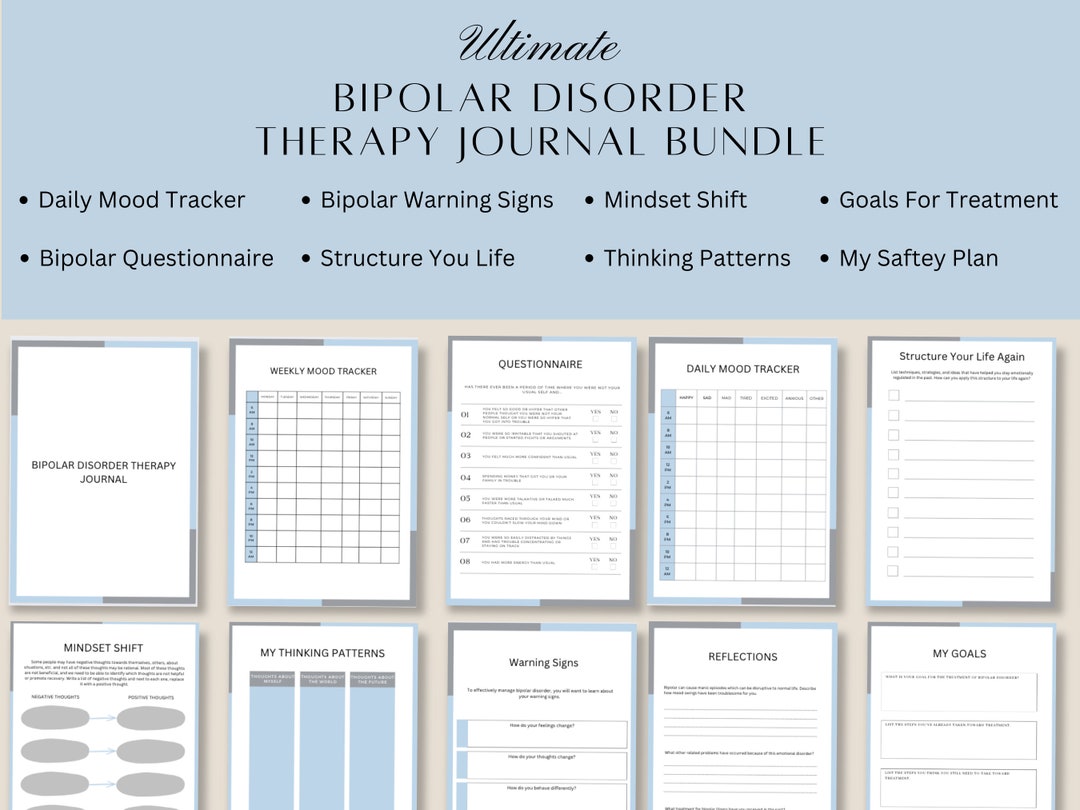 Digital and Printable Bipolar Mood Disorder Therapy Journal - Etsy