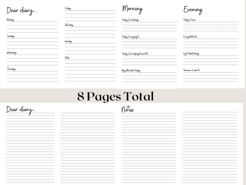 Digital and Printable Daily, Weekly, Diary, Journal Templates - Etsy
