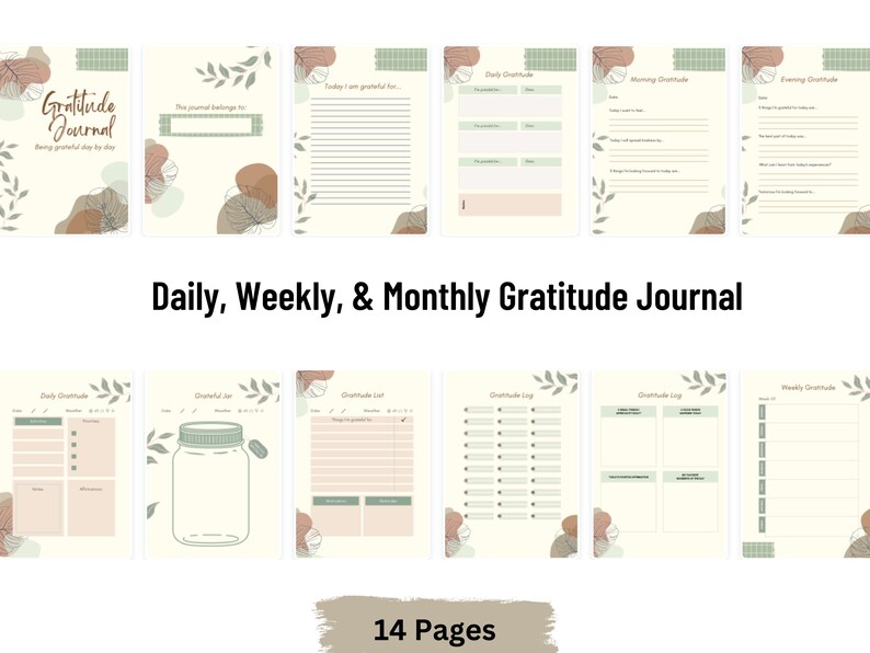 Digital and Printable Gratitude Journal - Etsy