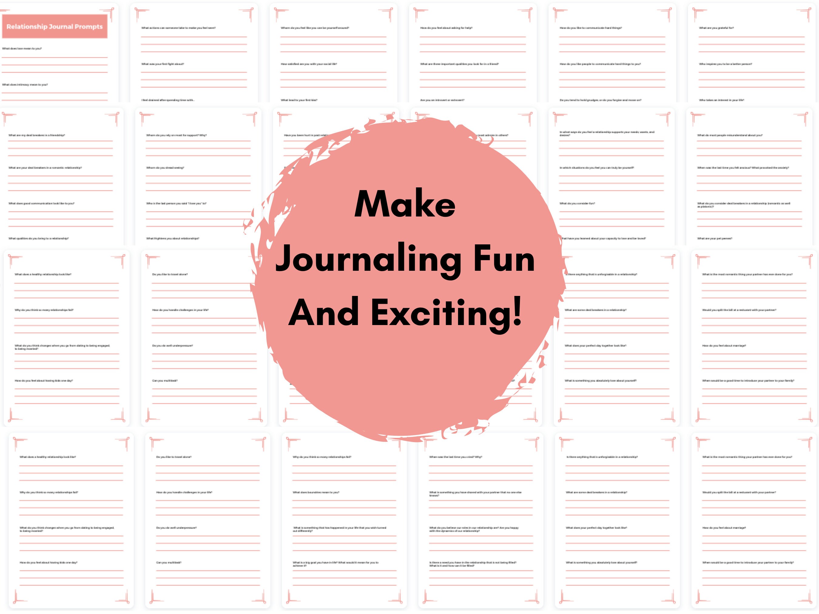 Digital and Printable Relationship Journal Prompts - Etsy