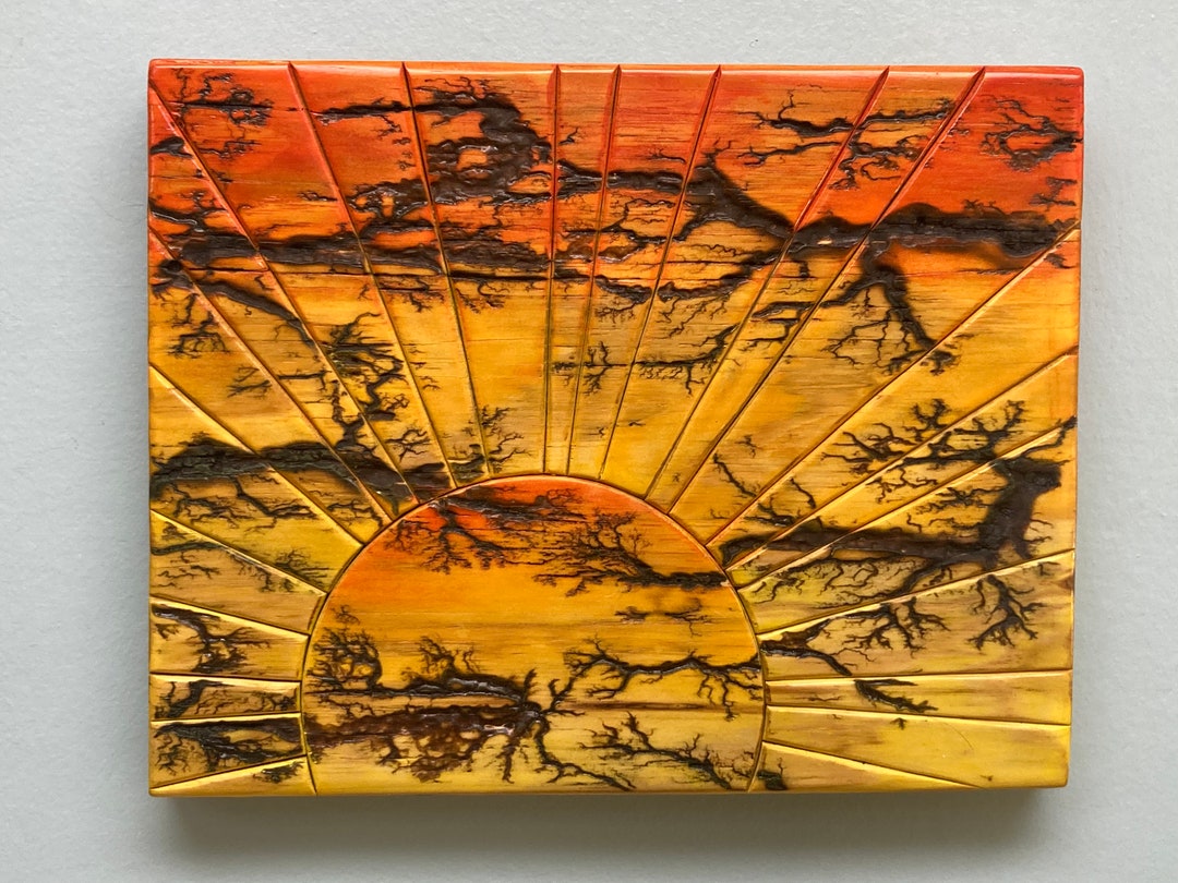 Wooden Fractal Burned Sunburst Wall Art - Etsy