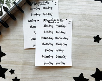 Days of Week Stickers Happy Planner - Etsy