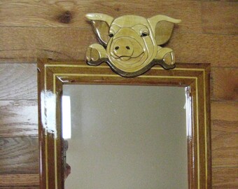 Intarsia Wood Mirror - Etsy