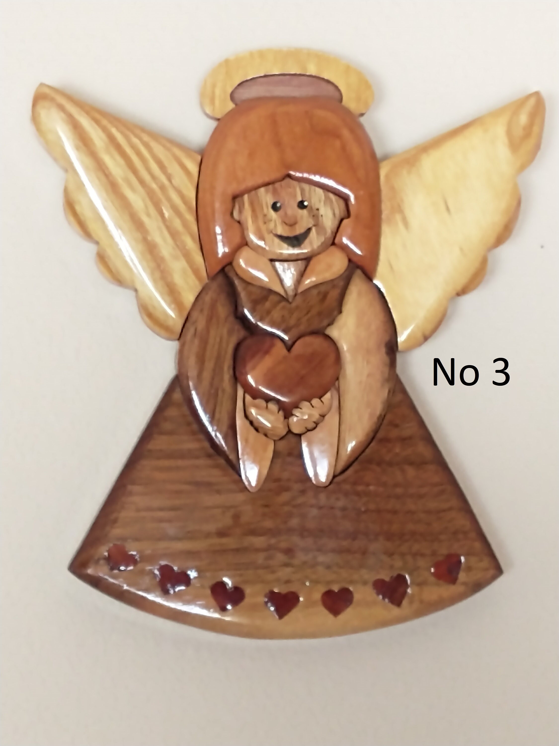 Angel Intarsia Variety of colors and wood Handmade | Etsy