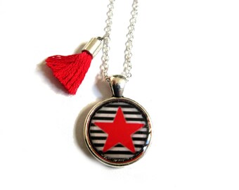 Red Star Necklace | Etsy
