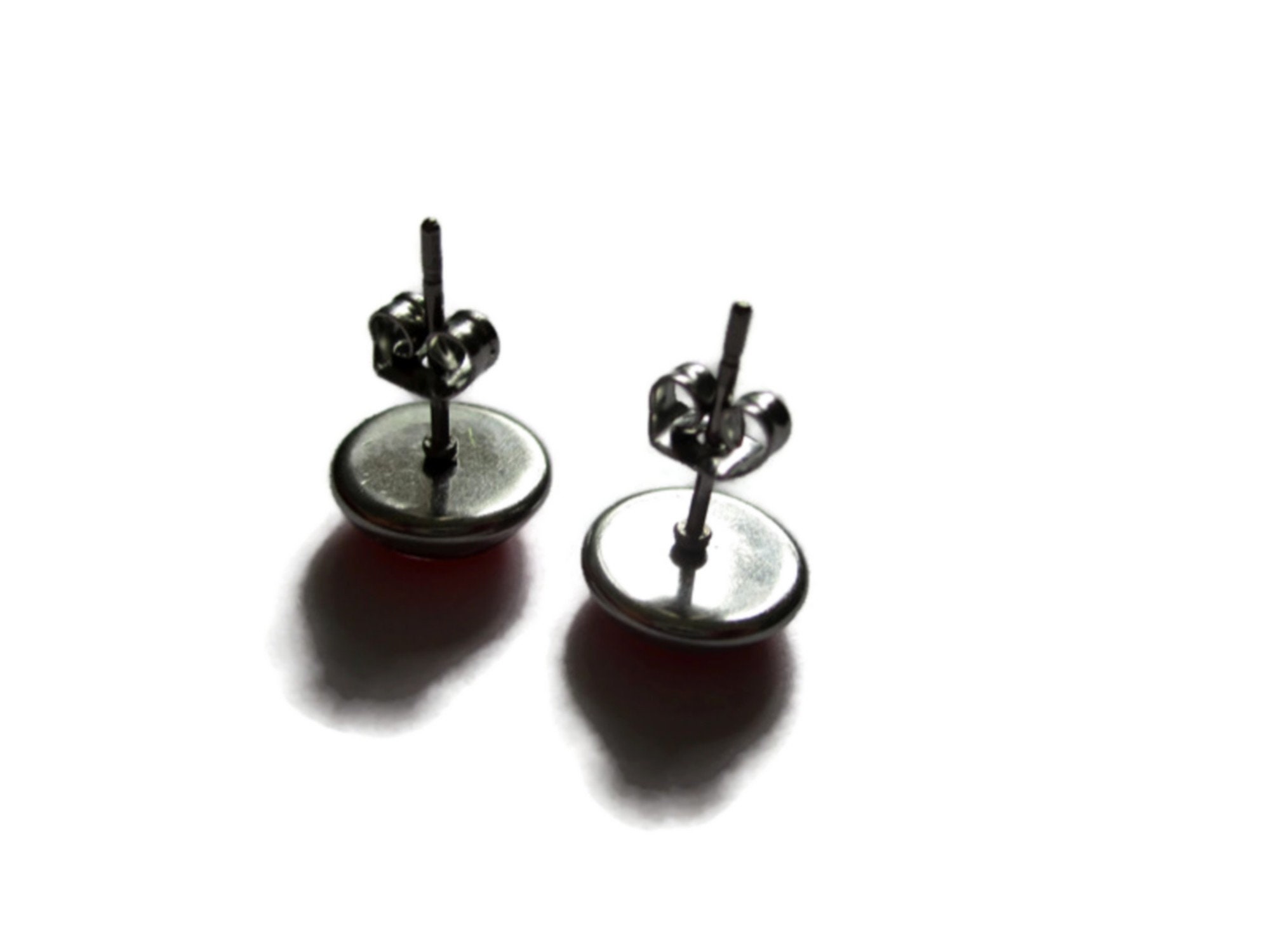 RED STUD EARRINGS Red Earring Studs Bright Red Resin - Etsy