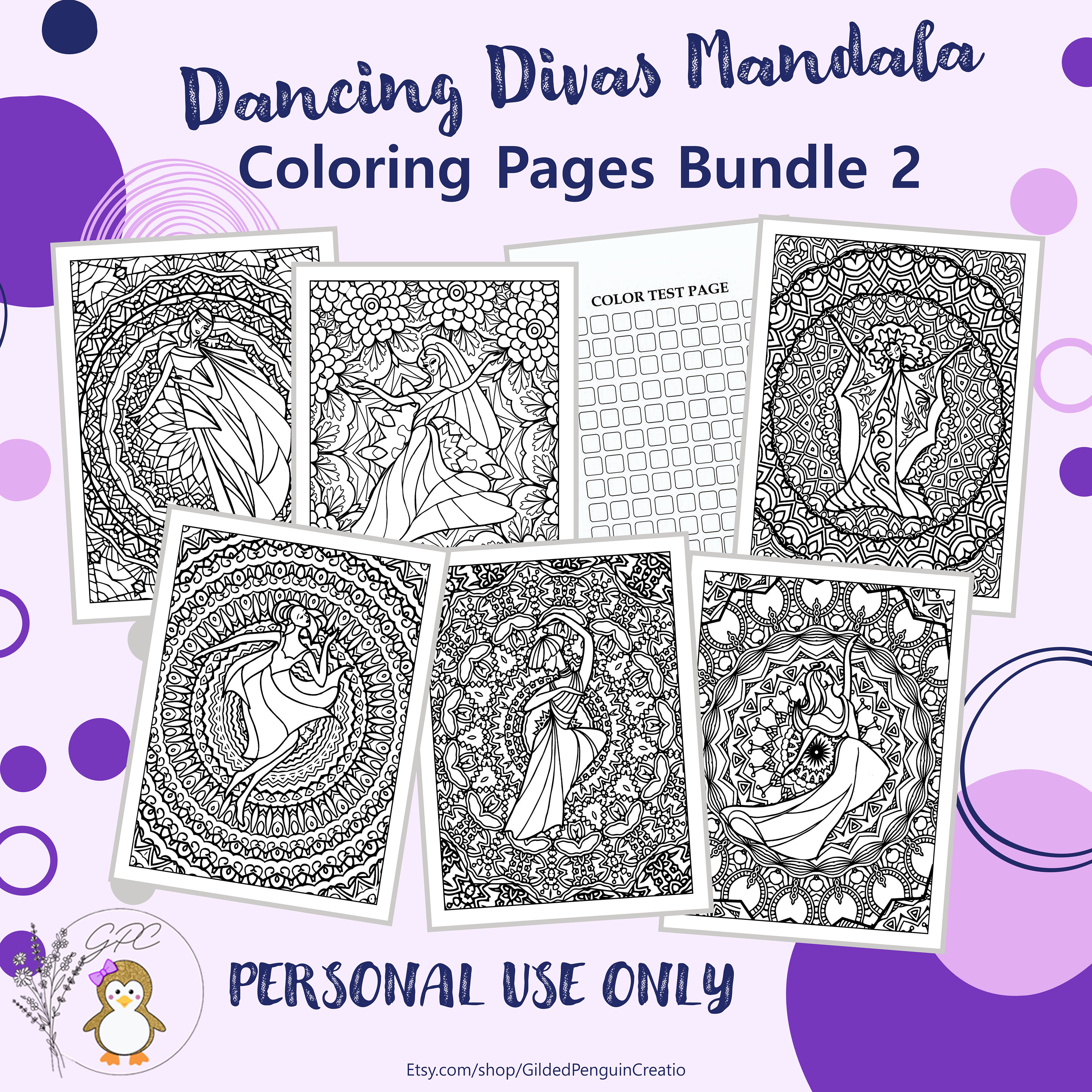 Dancing Divas Mandala Coloring Pages Bundle 2 Stress Relief - Etsy