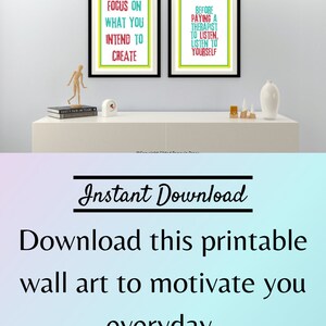 Printable Motivational Wall Art Listen to Yourself Focus on What You ...