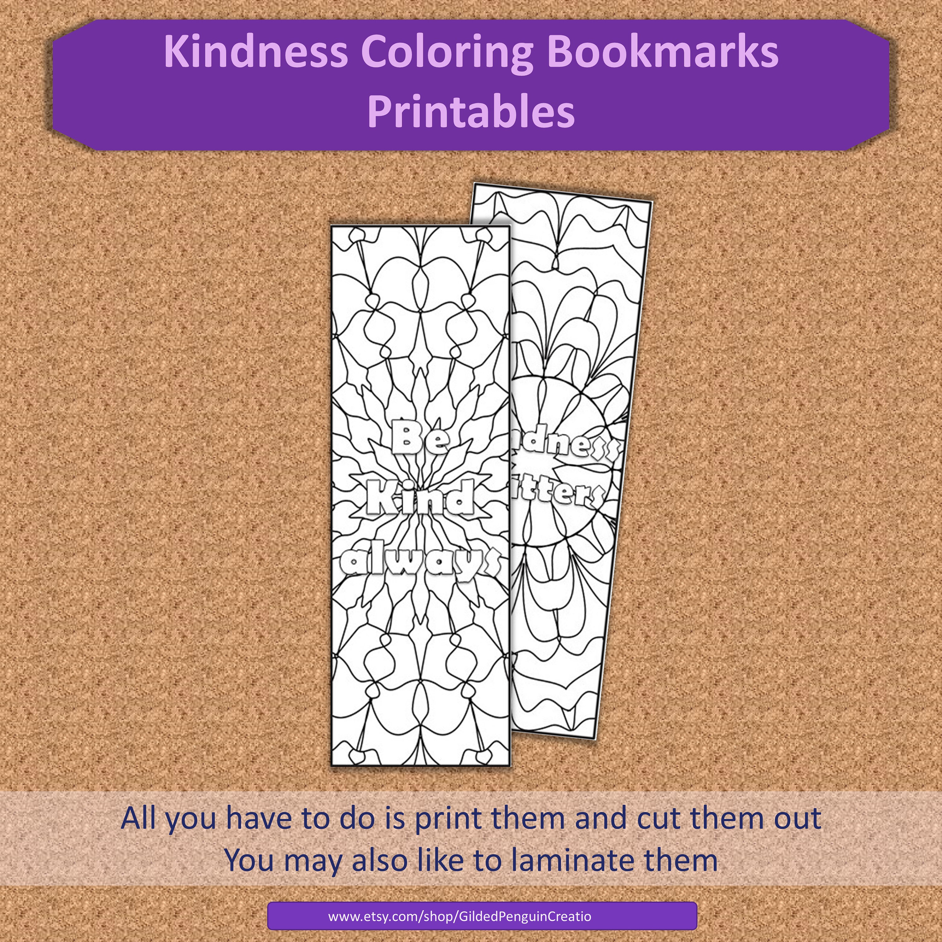 Kindness Coloring Bookmarks: Mandala Style (digital Download) - Etsy