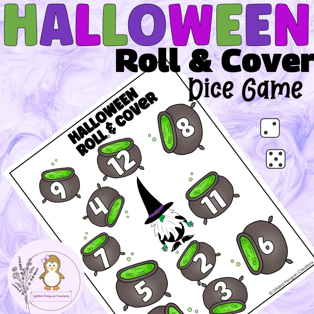 Halloween Roll and Cover Math Game Boards Dice Game, Addition Practice ...