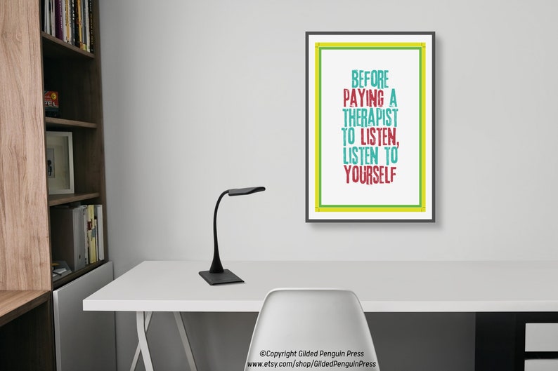 Printable Motivational Wall Art Listen to Yourself Focus on What You ...